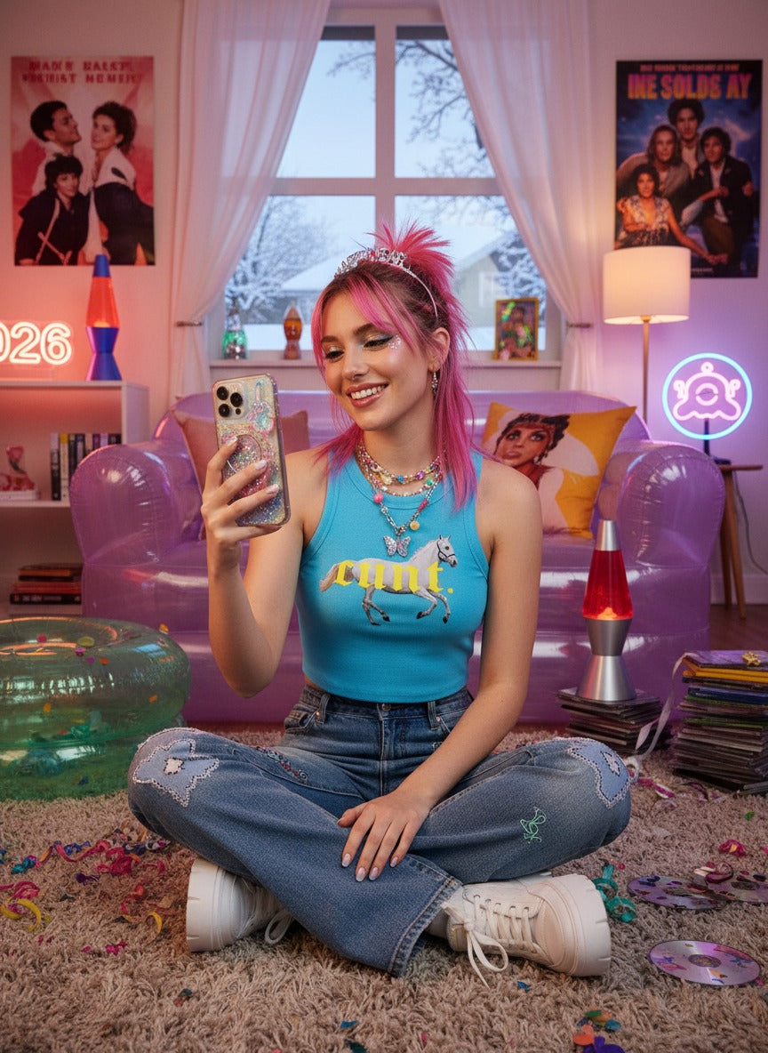 Choose Graphic Y2K Crop Tank Top as Your 2026 New Year Gift