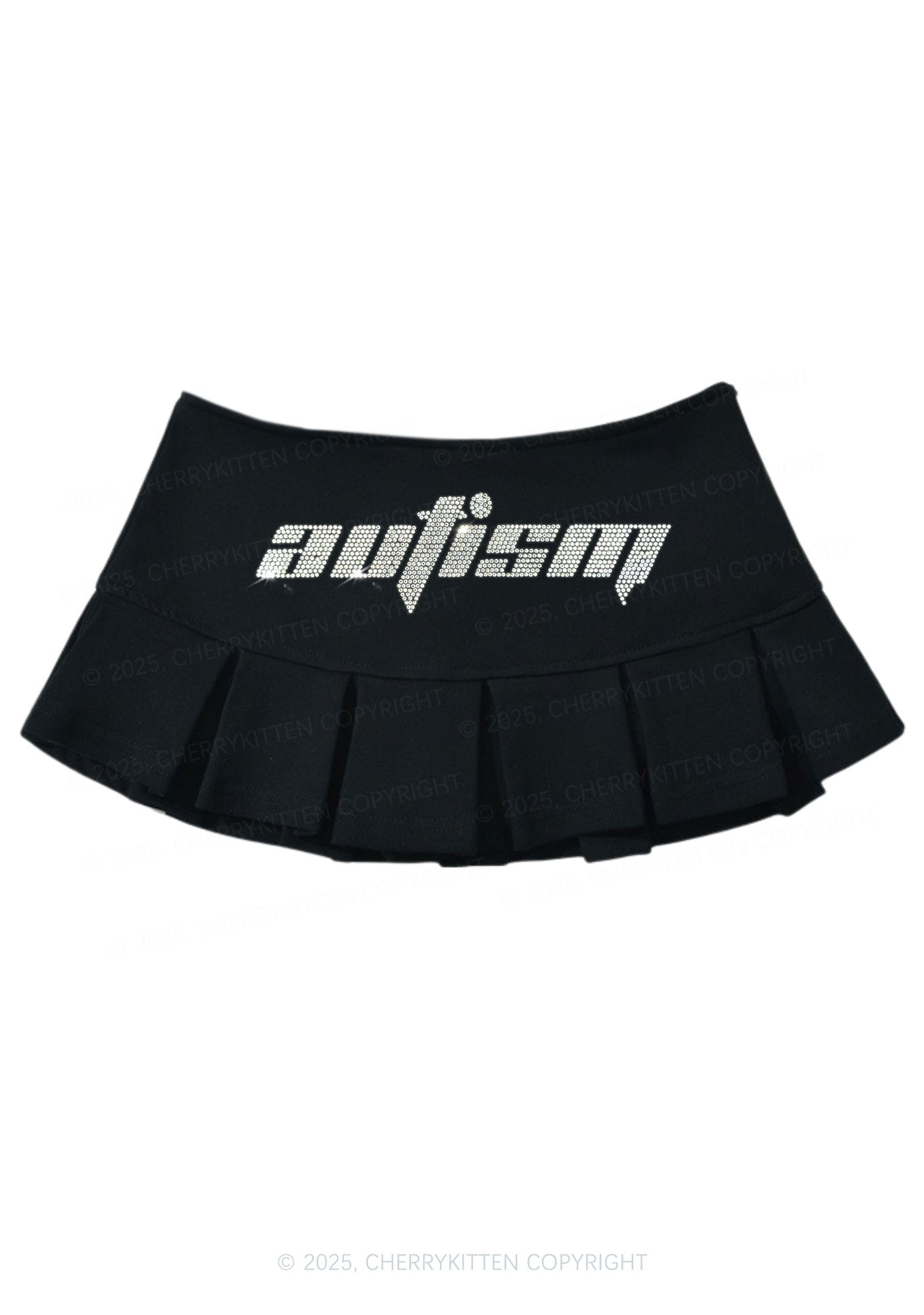Cherrykitten Rhinestone Autism Y2K Mini Pleated Skirts Cherrykitten for ...
