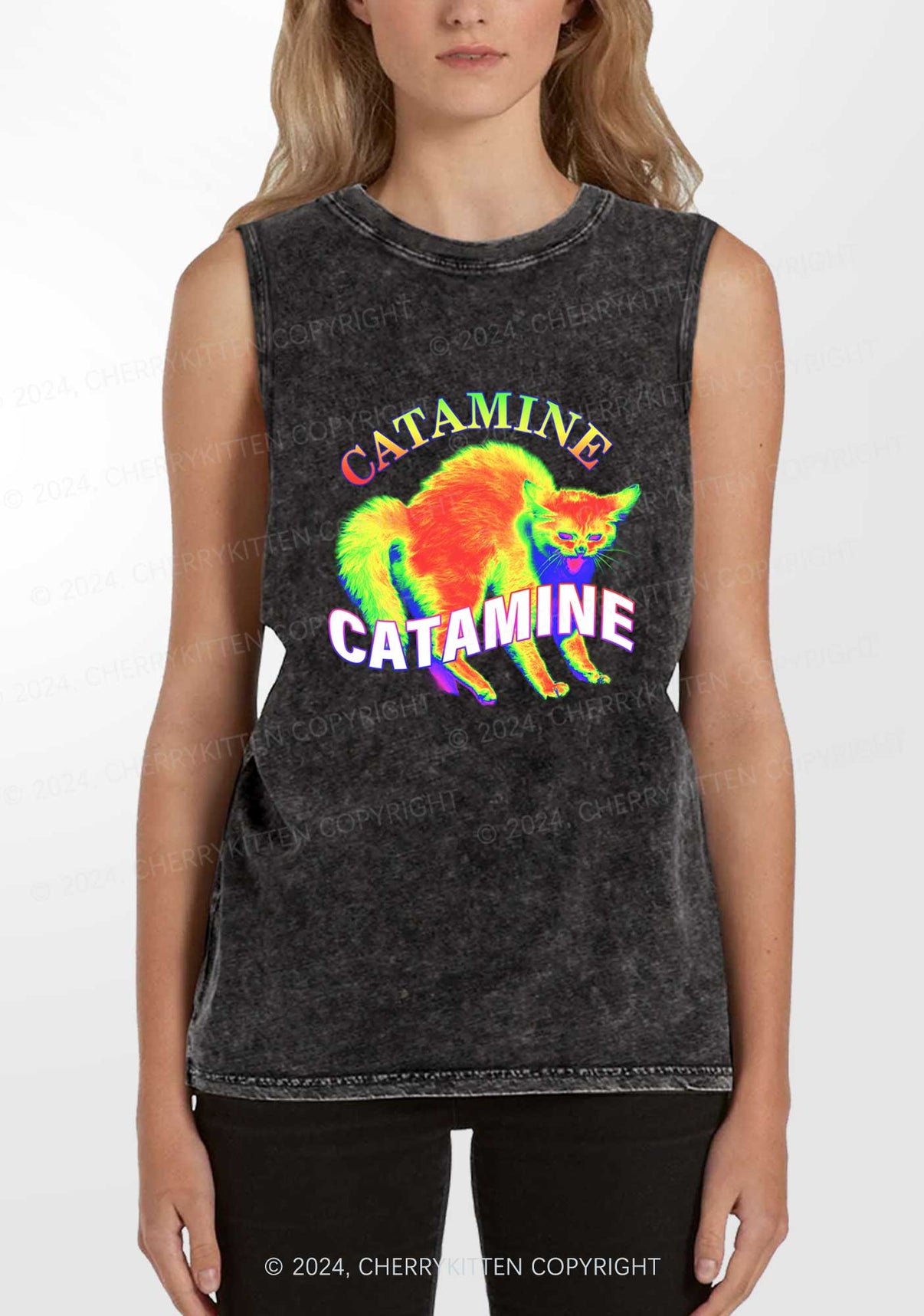 Cherrykitten Thermal Cat Y2K Washed Tank Cherrykitten for Sale