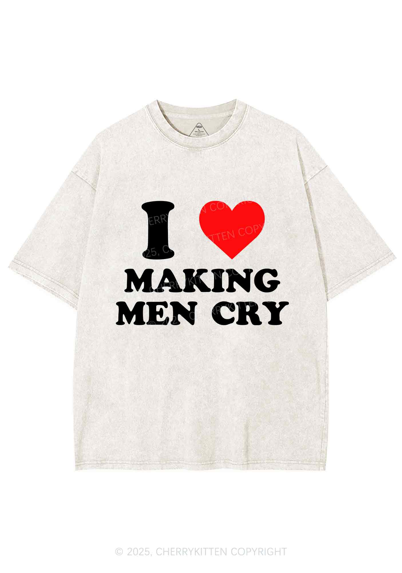 Cherrykitten I Love Making Men Cry Y2K Shirts Washed Tee Cherrykitten ...