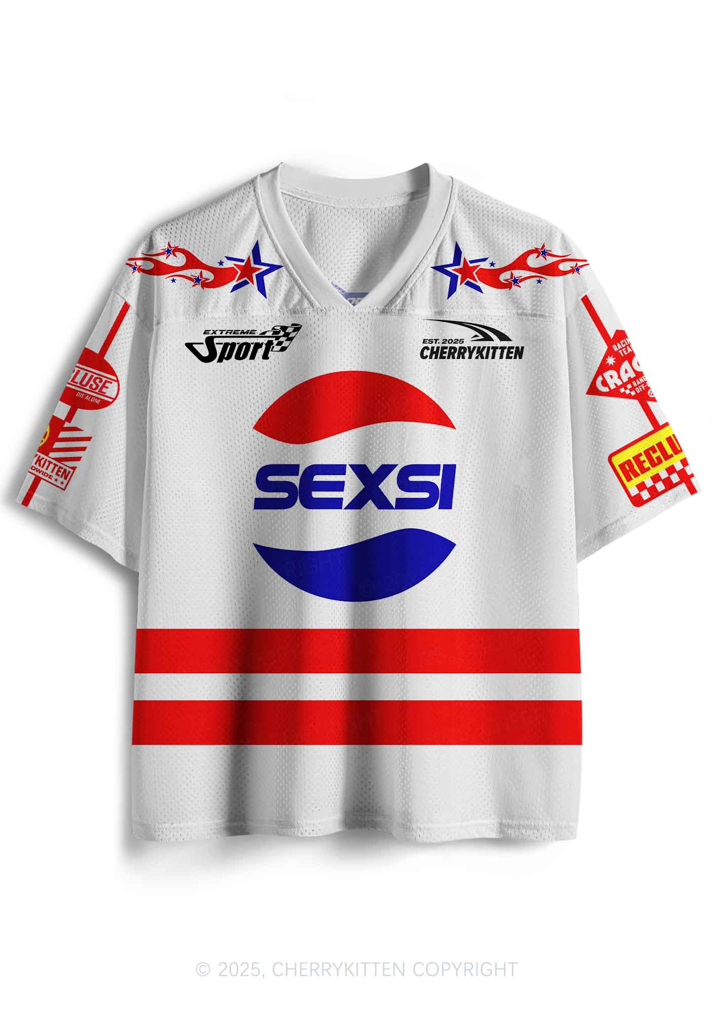 Cherrykitten Custom Red Blue Sexsi Y2K Sport Jersey Shirts Cherrykitten ...