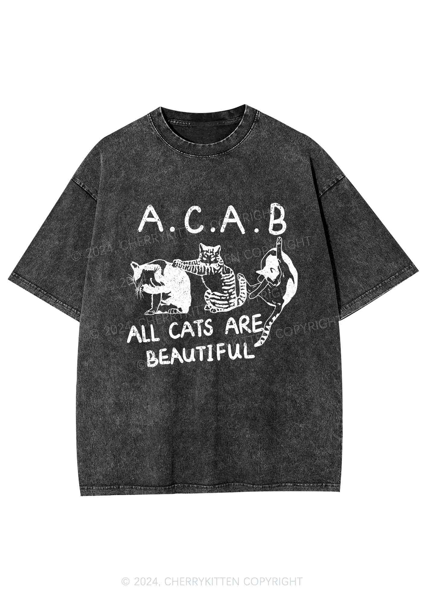Cherrykitten ACAB Cats Y2K Washed Tee Cherrykitten for Sale