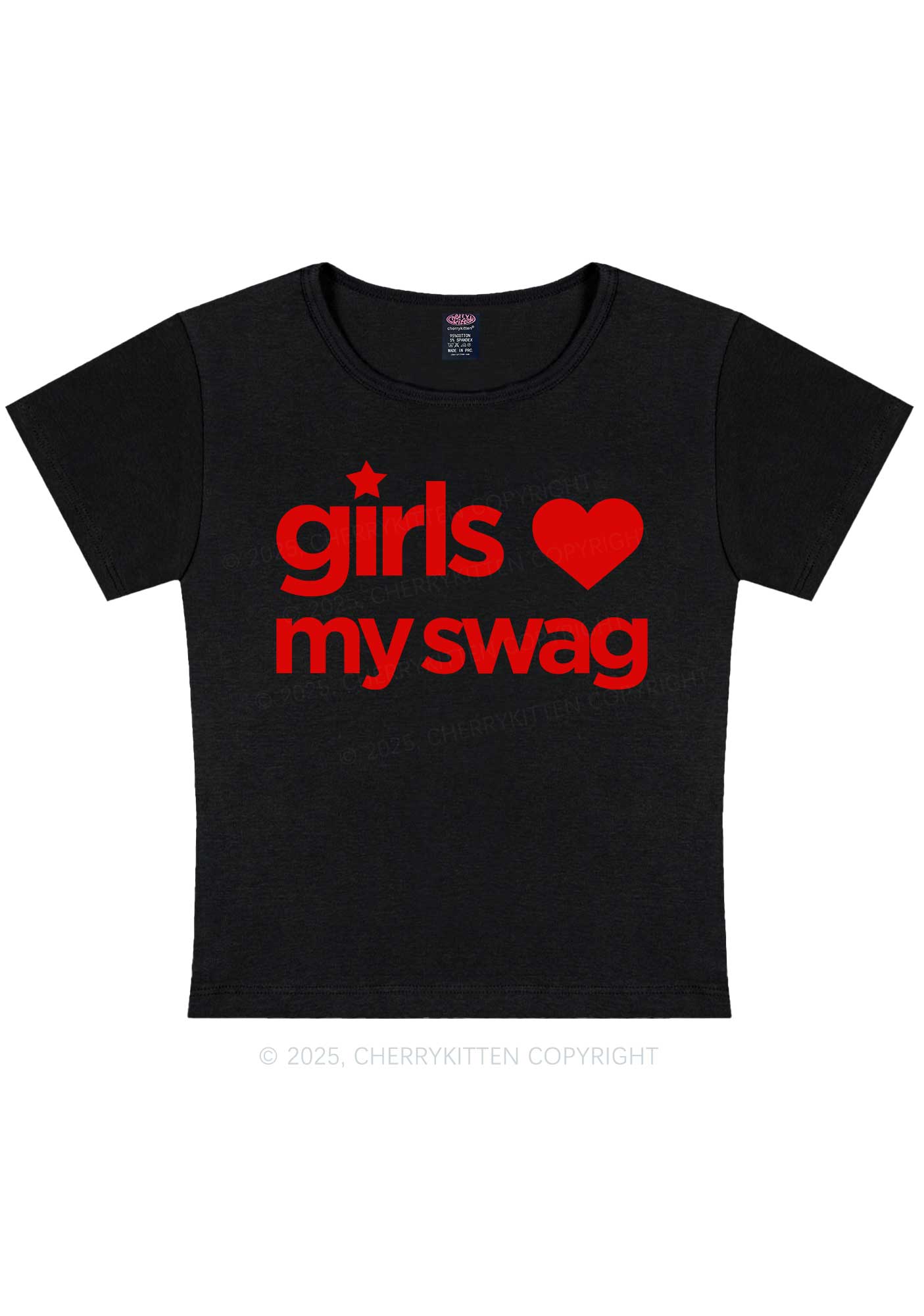 Cherrykitten Girls Love My Swag Pride Y2K Baby Tee Cherrykitten for Sale