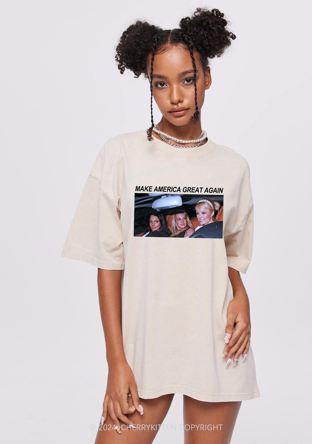 Designer Y2k Washed Tee Shirts & Tanks Sale | Cherrykitten